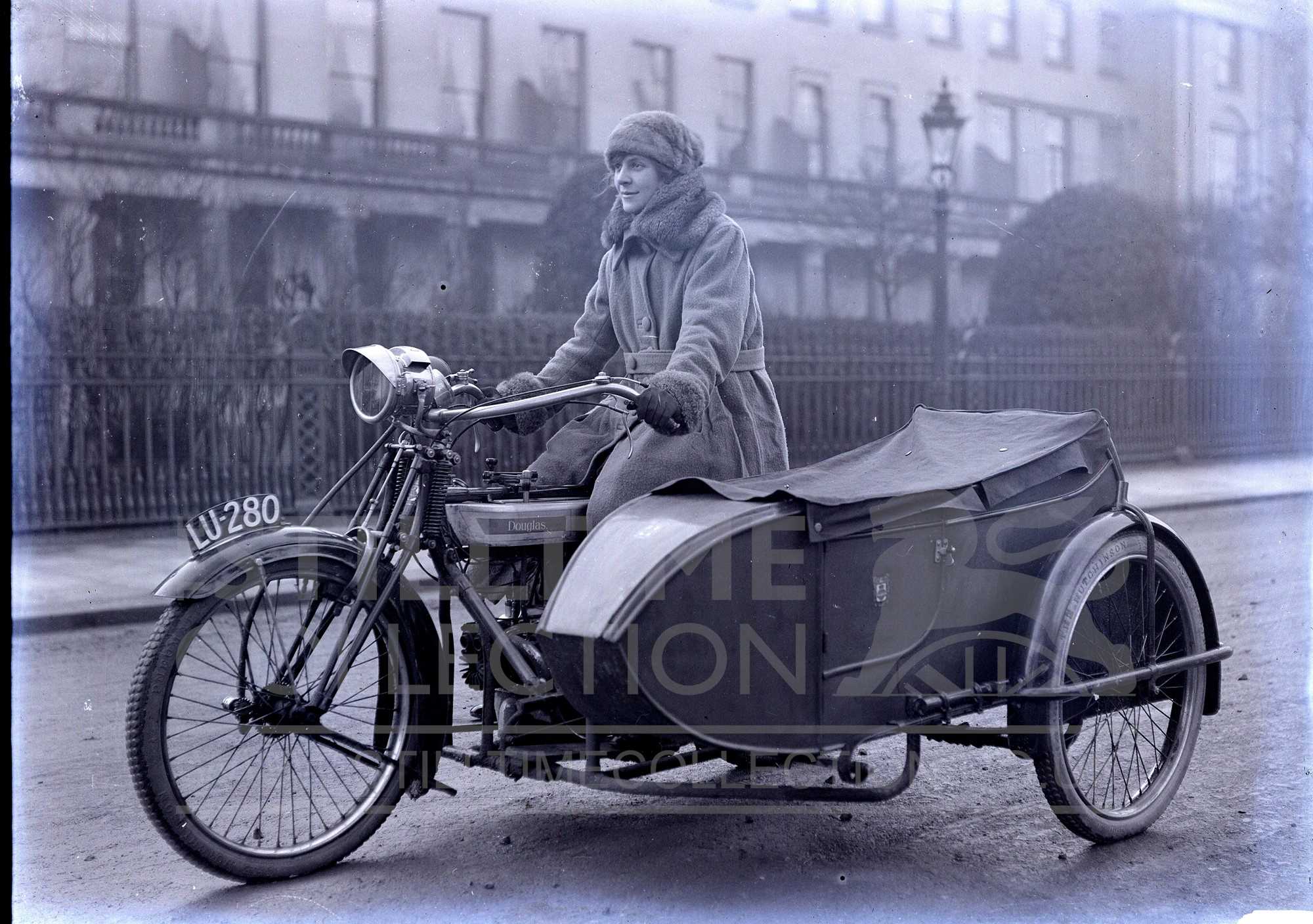 tpt transport bike sidecar douglas woman girl lady female driver army ...