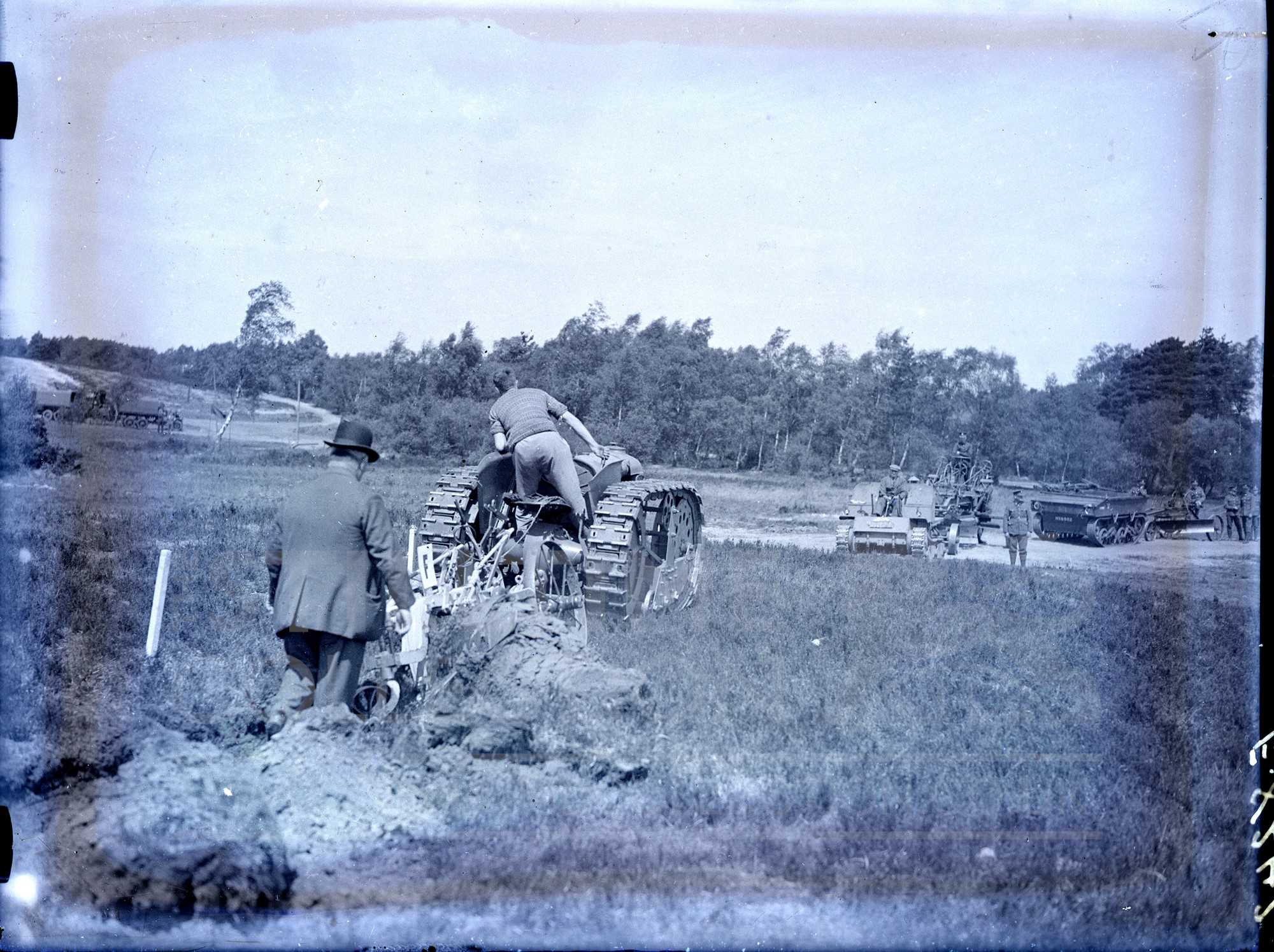 farm animals military soldier war tracked tractor farmer trials tests ...