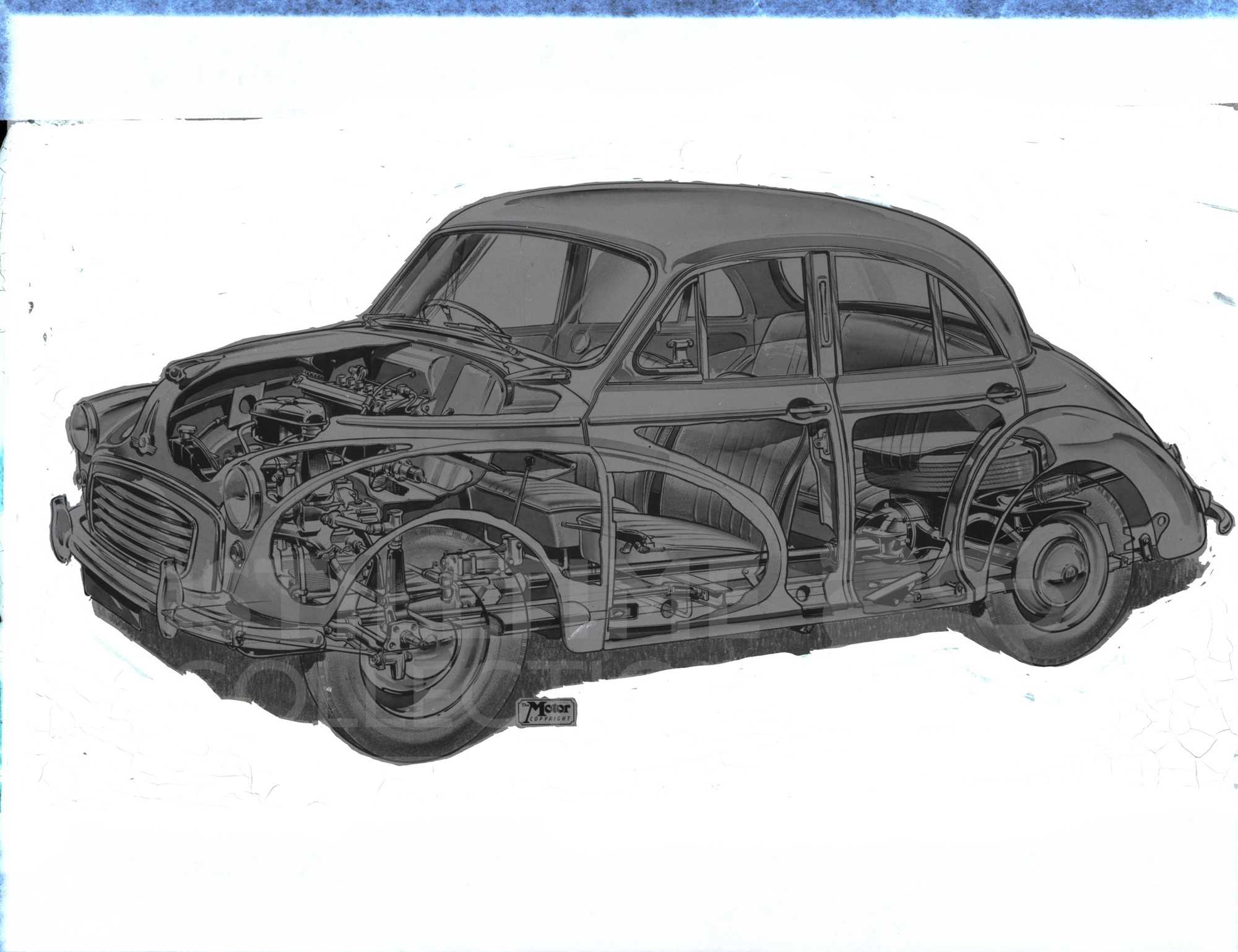 cut away drawing morris minor mm | The Stilltime Collection