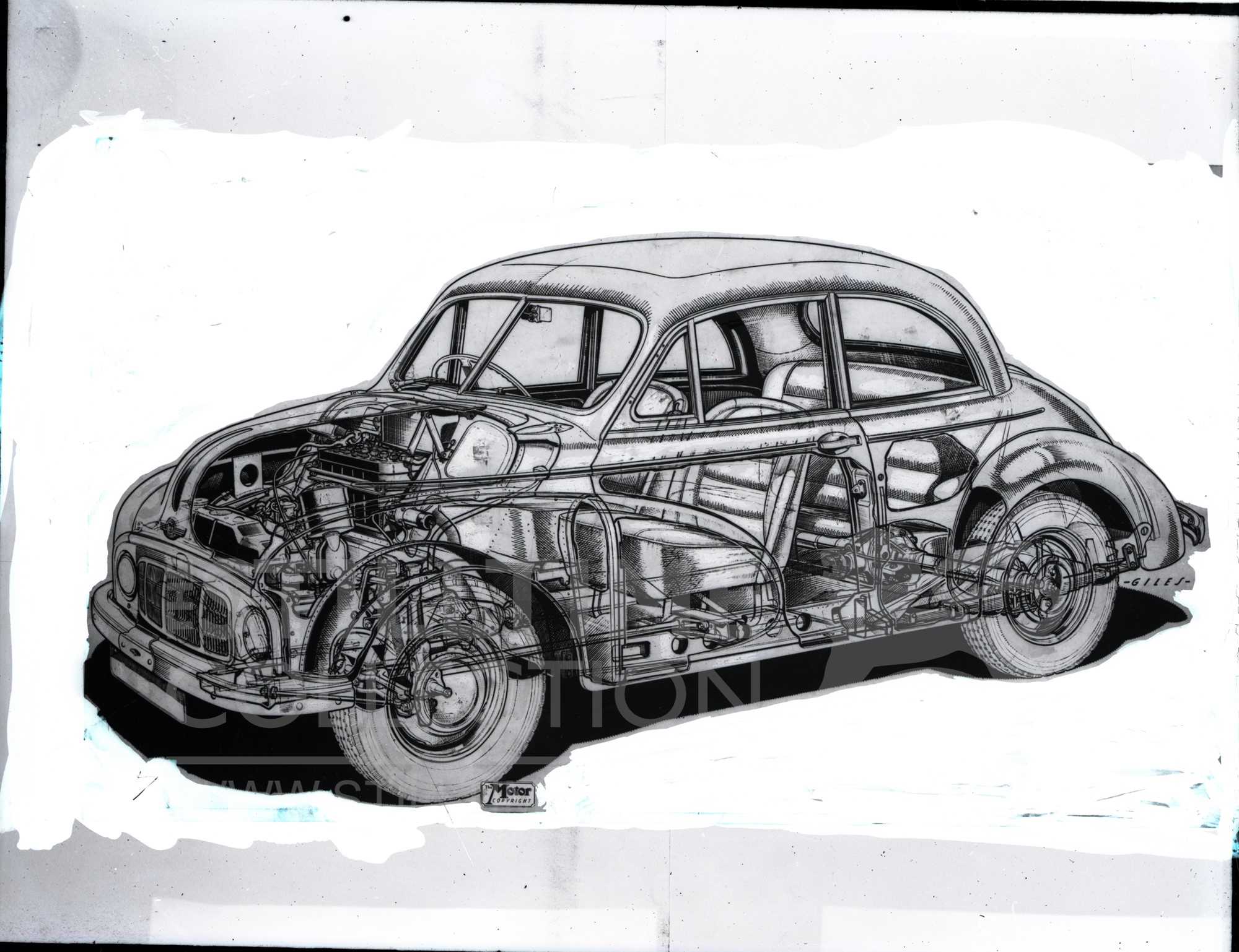 cut away drawing morris minor mm | The Stilltime Collection