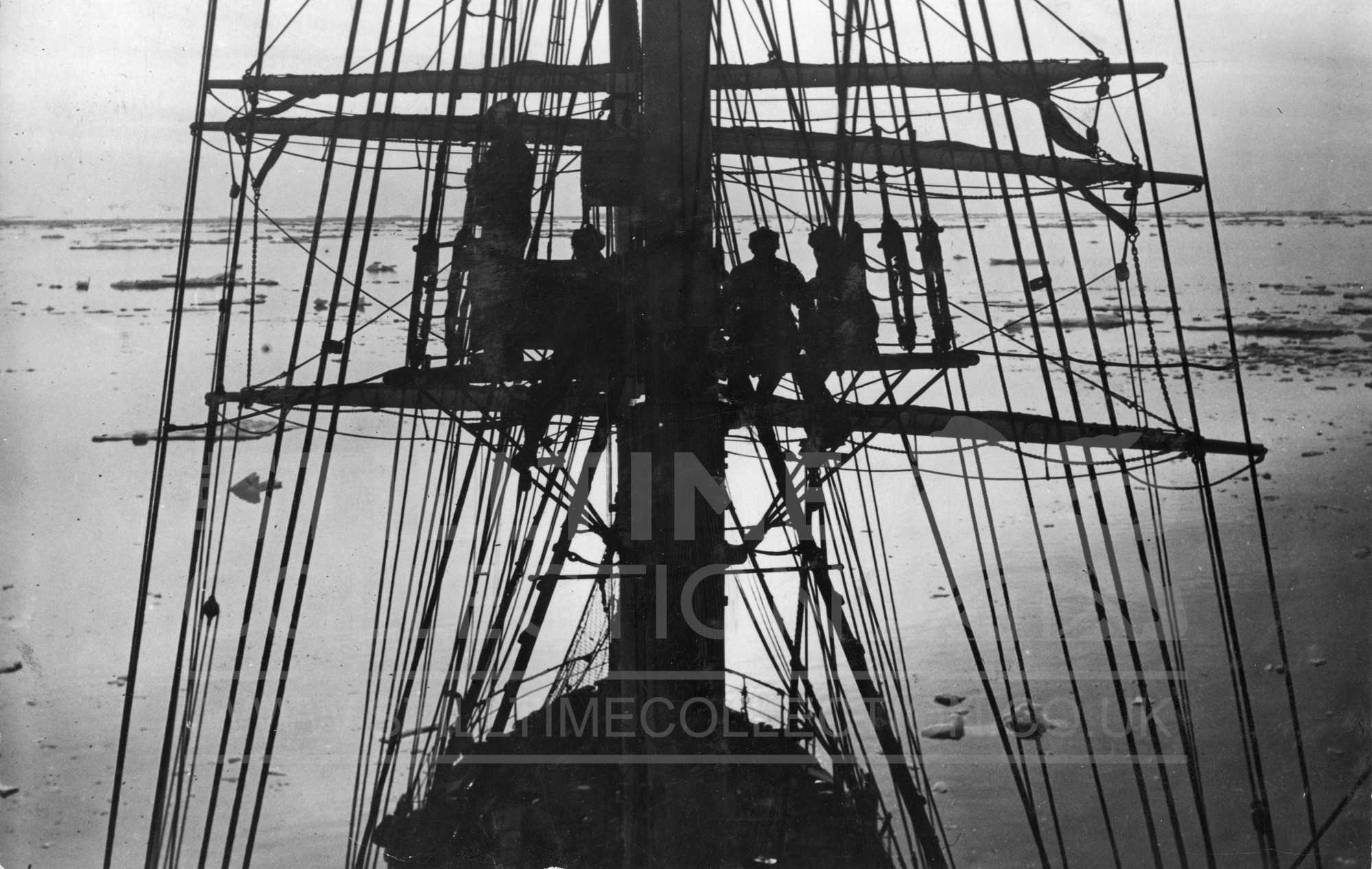 tpt transport ship boat sail sailing square rig pack ice antarctic ...