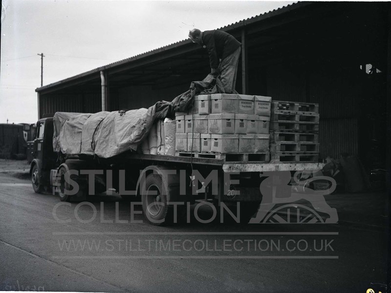 tpt transport truck lorry wagon aec load sheeting coy whitbread makeson ...