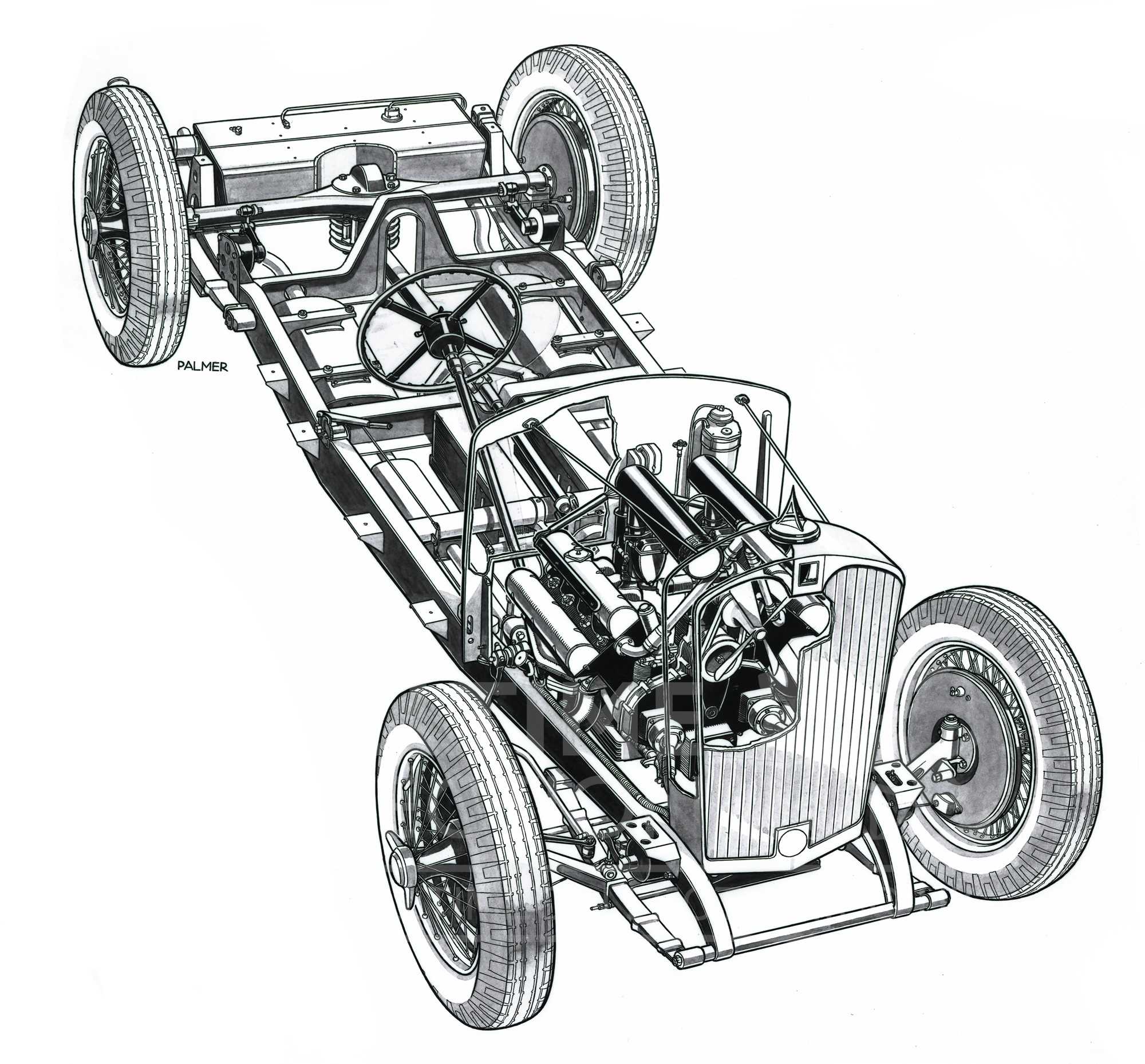 tpt transport car automobile motorcar cutaway drawings riley autovia v8 ...