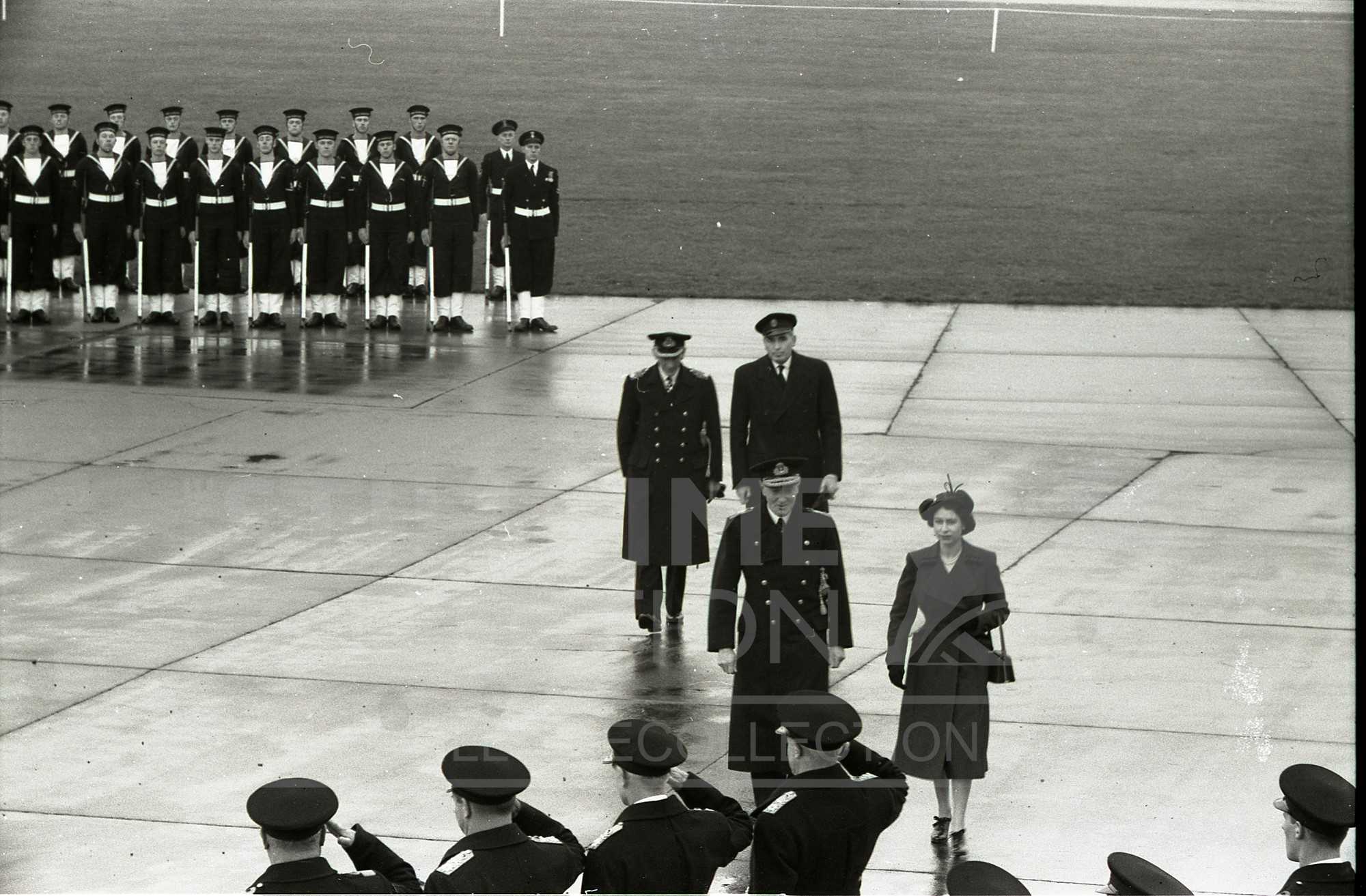 military navy visit of queen elizabeth to RNAS lee on solent helicopter ...
